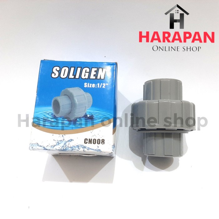 Jual WATERMUR PVC 1/2 SOLIGEN WATER MUR POMPA AIR SAMBUNGAN PIPA 1/2 ...