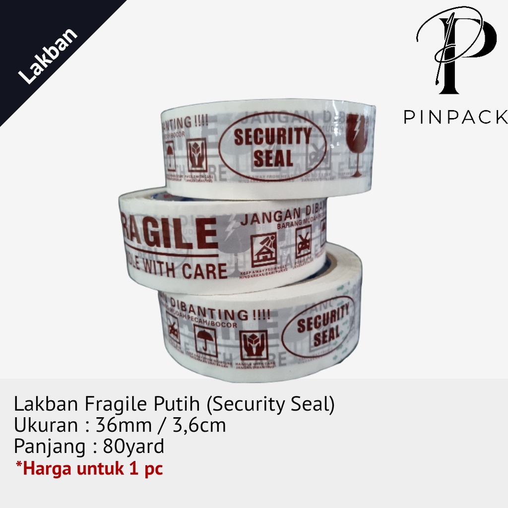Jual Lakban Fragile Putih 36mm x 80y Security Seal | isolasi Jangan ...