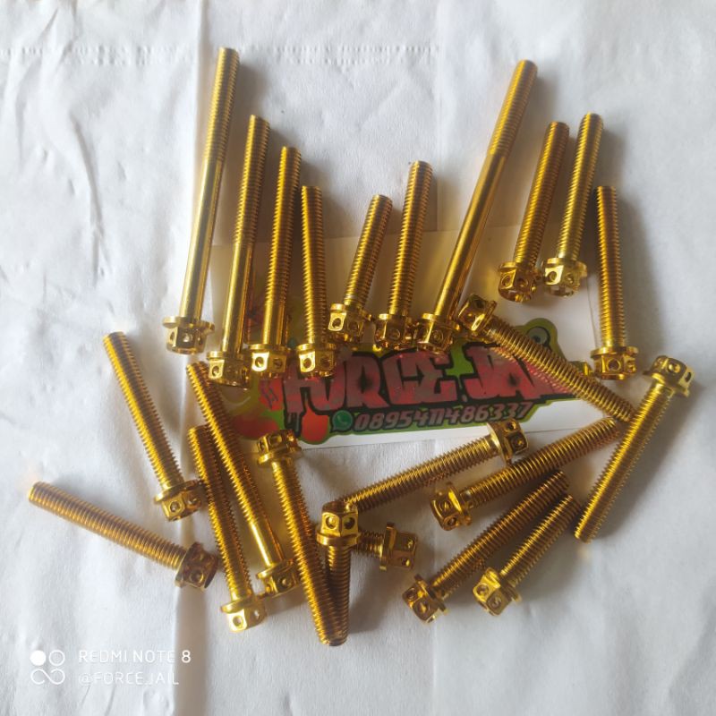 Jual baut probolt gold heng bak mesin cb gl pro mas megapro tiger baut ...
