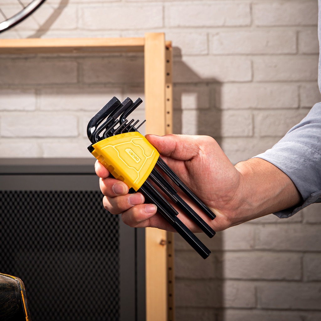 Jual Deli 9pcs Long / Extra-Long Flat End Hex Key Set with Black ...