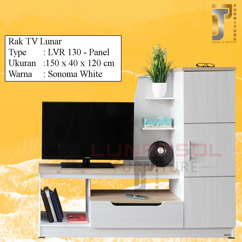 Jual Meja TV Rak TV Lemari TV Minimalis Lunar LVR 130 Pintu Panel Murah ...