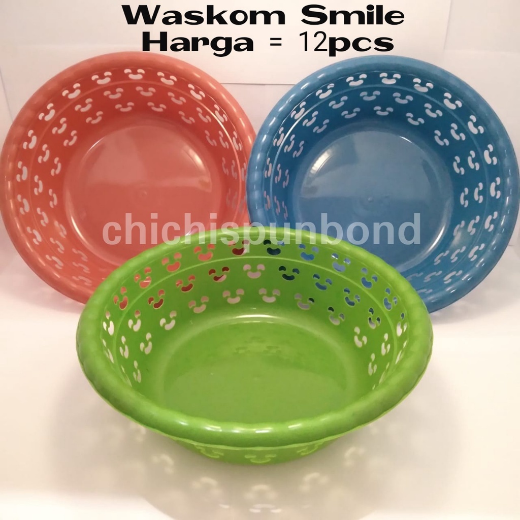 Jual Isi 12 PCS!! Waskom Smile /Waskom Plastik/Waskom berkatan /Baskom ...