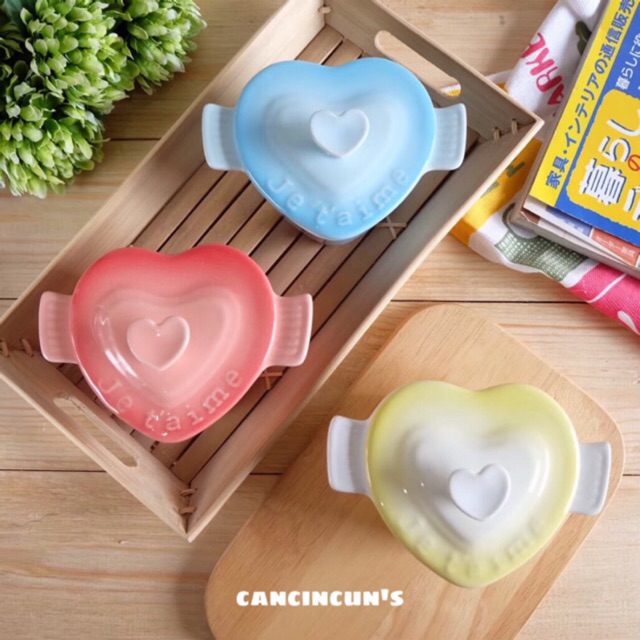 Jual HEART CASSEROLE BOWL/mangkuk keramik bentuk panci love hati lucu ...
