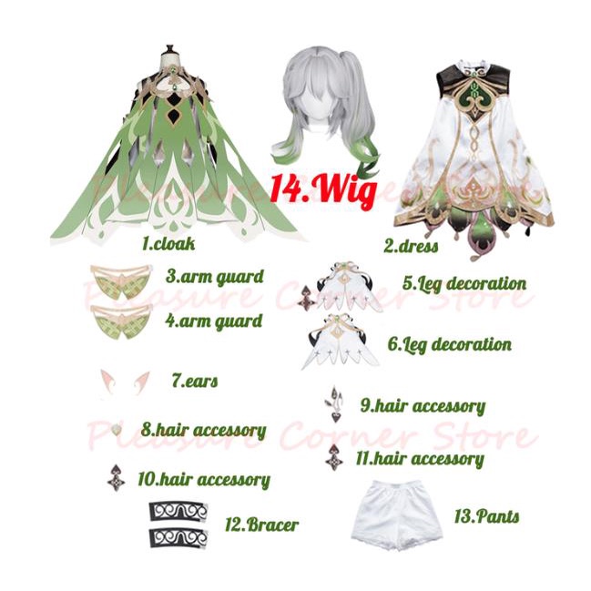 Jual Genshin Impact Nahida Cosplay Costume Genshin Lesser Lord Kusanali ...