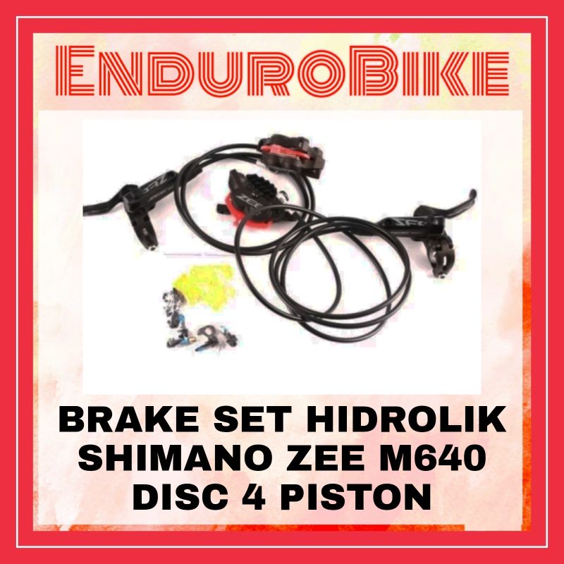 Jual BRAKE SET HIDROLIK SHIMANO ZEE M640 DISC 4 PISTON M 640 ENDUROBIKE ...