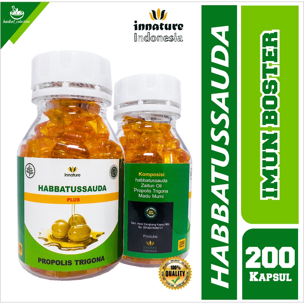 Jual Habbatussauda Extra Propolis Trigona 200 kapsul | Innature ...