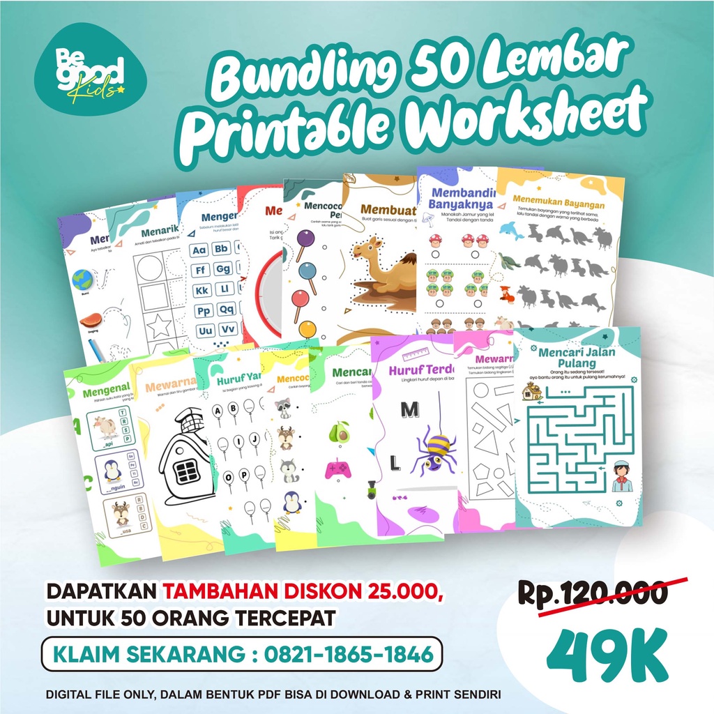 Jual PAKET BUNDLING PRESCHOOL LEARNING / PRINTABLE WORKSHEET / LEMBAR ...