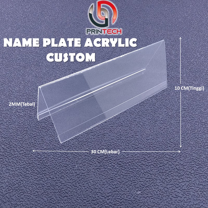 Jual Papan Nama Meja Akrilik/Name Plate Acrylic Custom 30CM X 10Cm,2MM ...