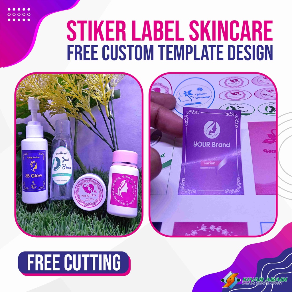 Jual Stiker Label Logo Skincare / Kecantikan A3 Free Desain / Sticker ...