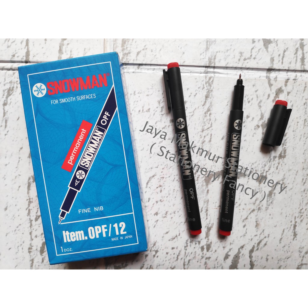 Jual Spidol Pen Permanent Snowman OHP tipe OPF/ Fine Nib | Shopee Indonesia