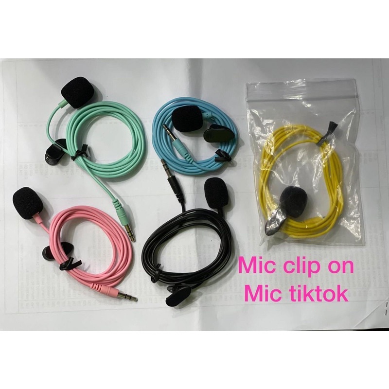 Jual MIC CLIP ON KLIP WARNA WARNI Microphone MINI jack 3.5mm PC ...
