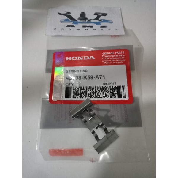 Jual Plat Per Penahan Kampas Rem Dispad Depan /SPRING PAD Honda Genio ...