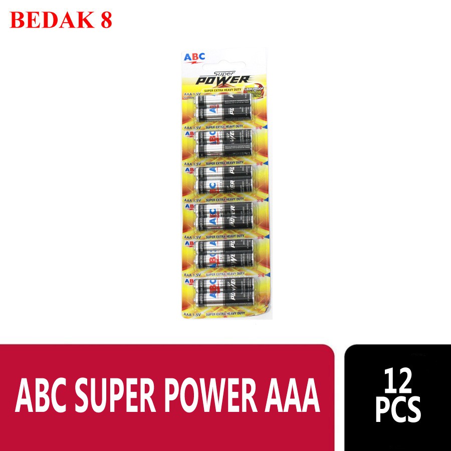 Jual Baterai AAA A3 ABC Super Power | Battery ABC AAA | Baterai Remote ...