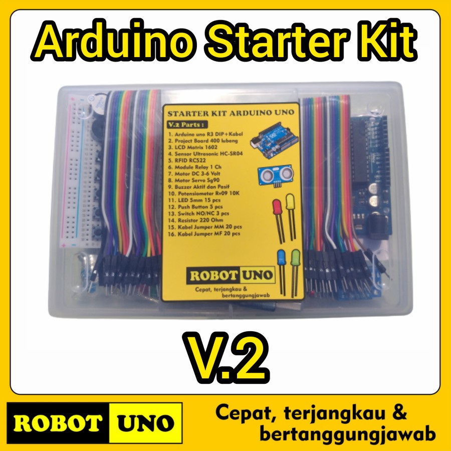 Jual Arduino Uno Starter Kit R3 Smd Compatible Paket Belajar Pemula Cd V2 Shopee Indonesia 