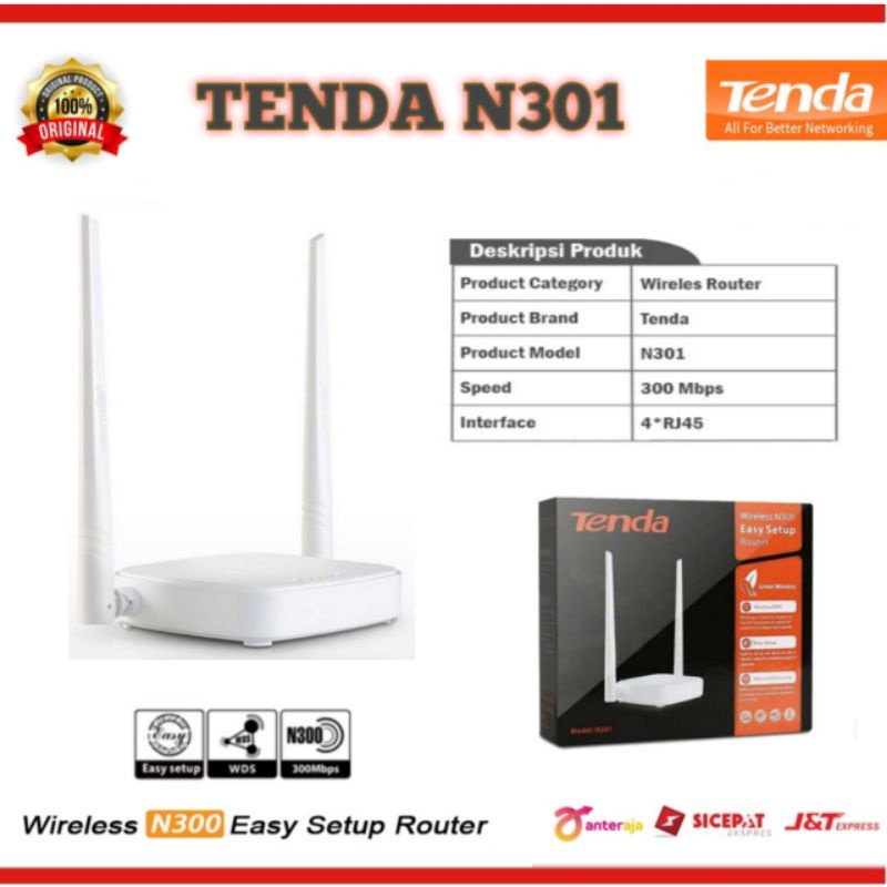 Jual Tenda N301 Wireless Router 300Mbps | Shopee Indonesia