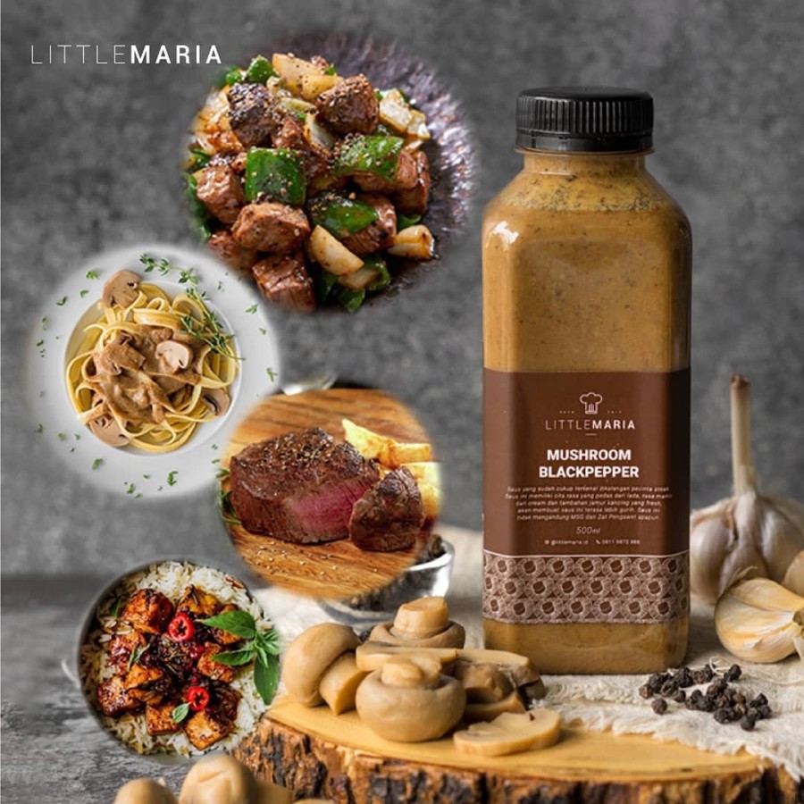 Jual Blackpepper Mushroom Sauce by Little Maria 500ml | Shopee Indonesia