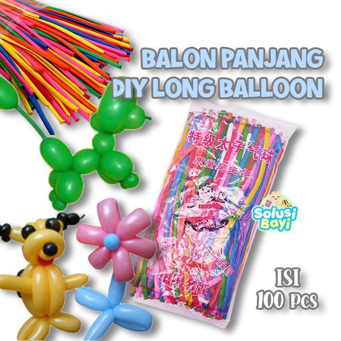Jual Balon Panjang isi 100pcs Balon Twist Balon Cacing bisa dibentuk ...