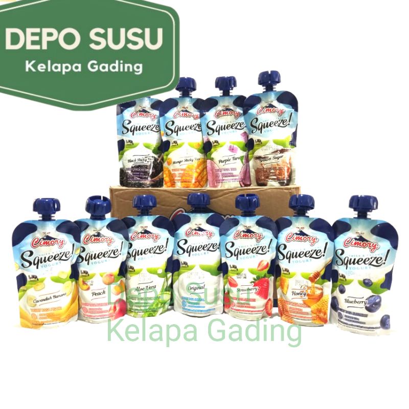 Jual Cimory Squeeze 120ml Yogurt Honey Aloe Vera Peach Strawberry ...
