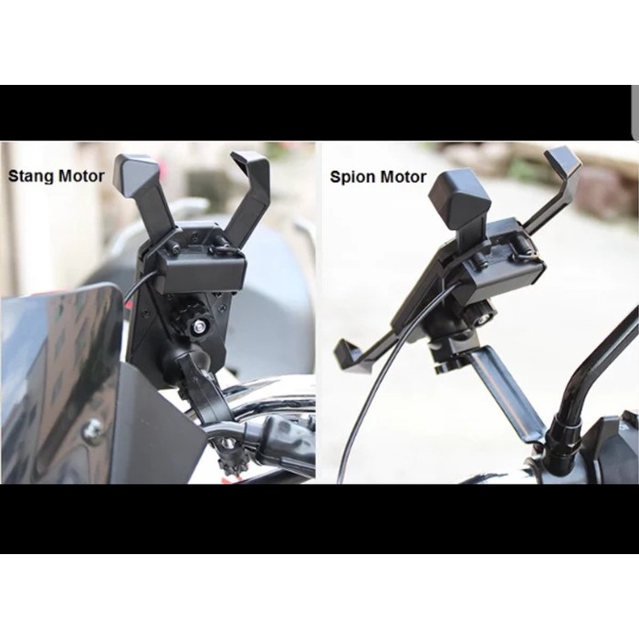 Jual Holder HP di Motor+Charger Bracket Di spion & Stang Matic Bebek ...