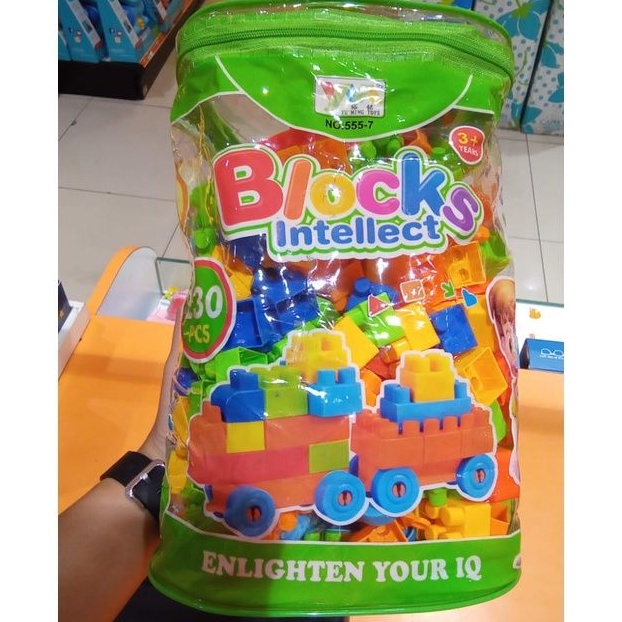 Jual Kiddy Star Building Blocks Tas Pvc 230 Pcs main balok- Hijau ...