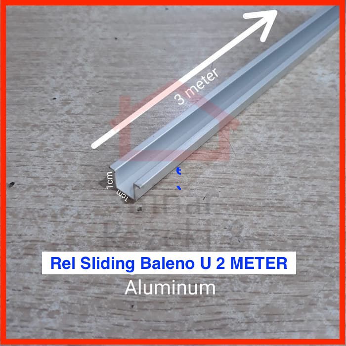 Jual Rel Pintu Lemari Sliding U 2 Meter / Geser Aluminium Pasangan Rel U M | Shopee Indonesia