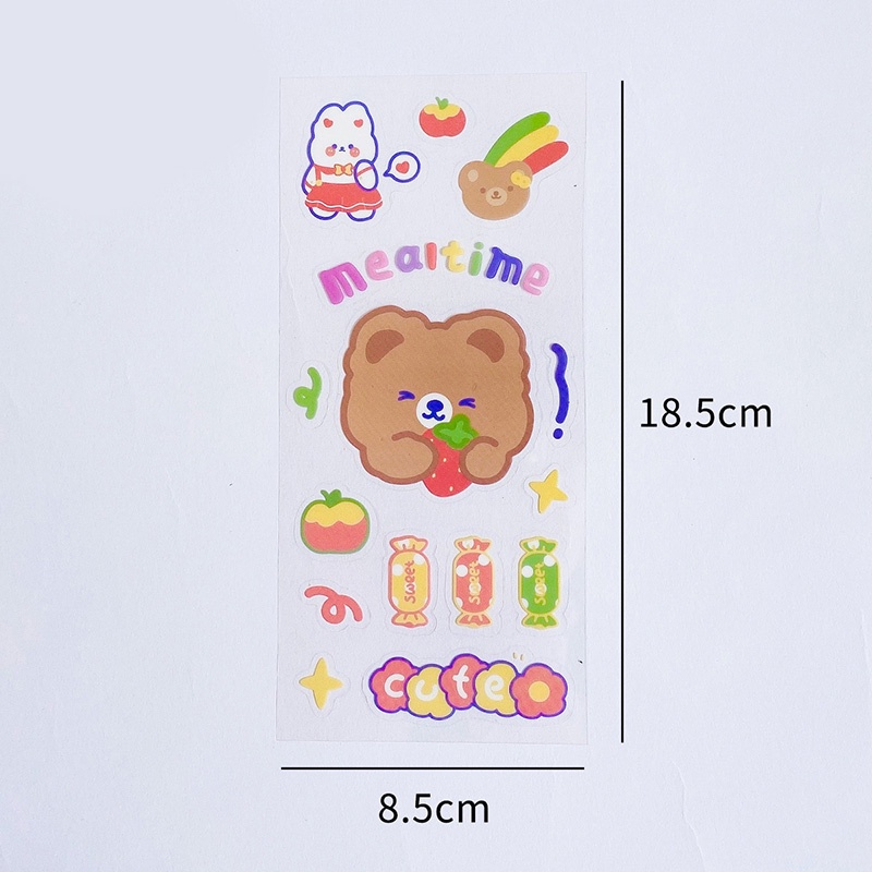 Jual Stiker PVC Aesthetic 1 Lembar Panjang | Sticker Cute Animal ...