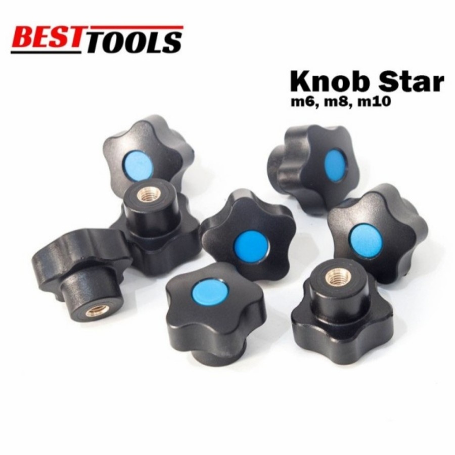 Jual Female thread screw - baut kepala - Handle knob star M6 - M8 - M10 ...