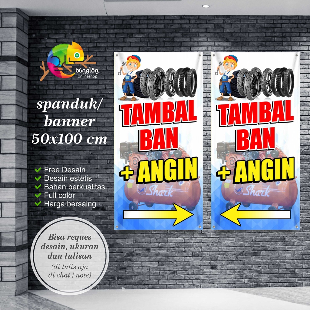 Jual Spanduk Banner Plang Tambal Ban (Depan Belakang) | Shopee Indonesia