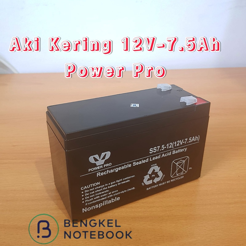 Jual UPS Baterai Power Pro 12V - 7.5Ah Aki Kering 12 Volt 7.5Ah Charger Battery | Shopee Indonesia