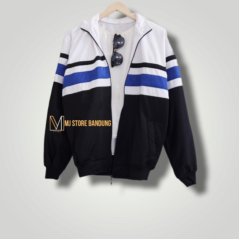 Jual Jaket Tracktop Unisex Pria/Wanita Premium [Putih-Hitam] | Shopee ...