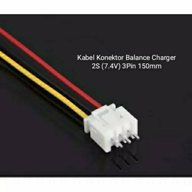 Jual Kabel Konektor Balance Charger 2S (7.4V) 3pin 150mm male female ...