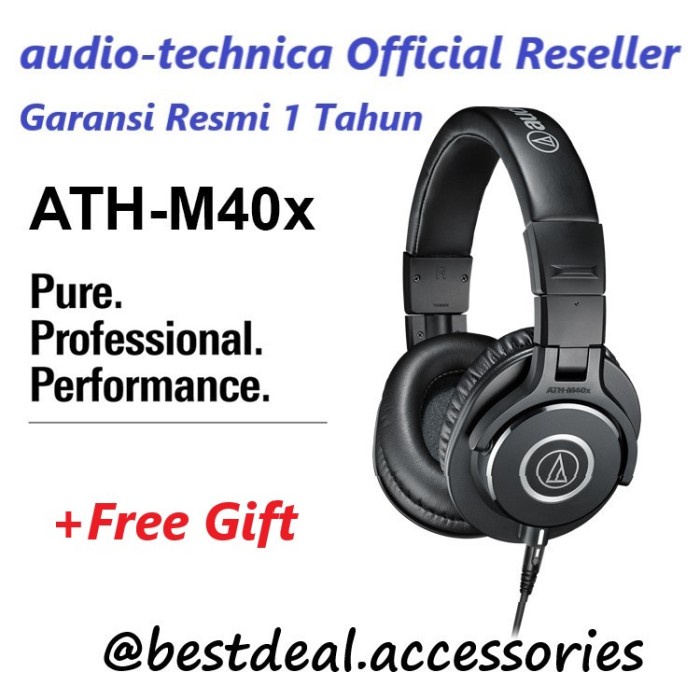 Jual Audio Technica ATH-M40X Headphone (black color) | Shopee Indonesia