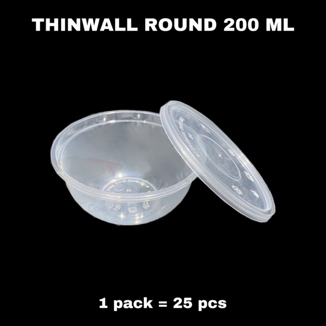 Jual 25 pcs | THINWALL ROUND 200 ML / FOOD CONTAINER / KOTAK WADAH ...
