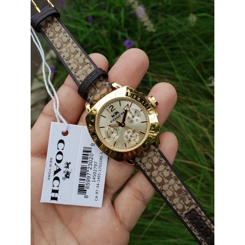 Jual Jam Tangan Wanita Coach chronograph original leather | Shopee ...