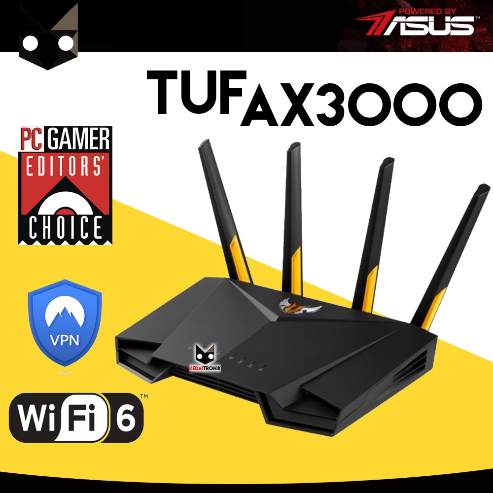 Jual ASUS TUF AX3000 Dual Band WiFi 6 Gaming Router WALL KILLER NAT VPN ...