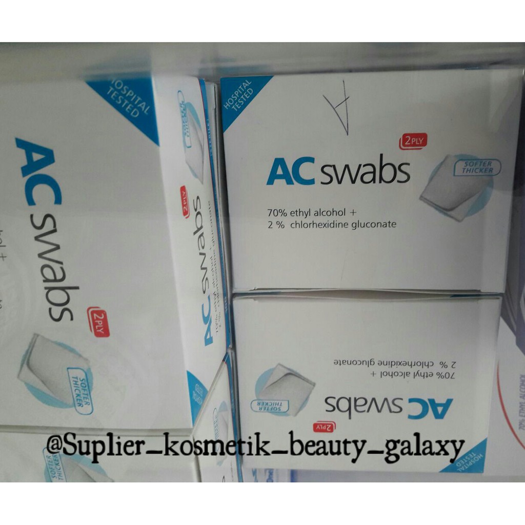 Jual AC SWAB - TISSUE ALKOHOL- ALCOHOL SWABS - box isi 100 lembar ...