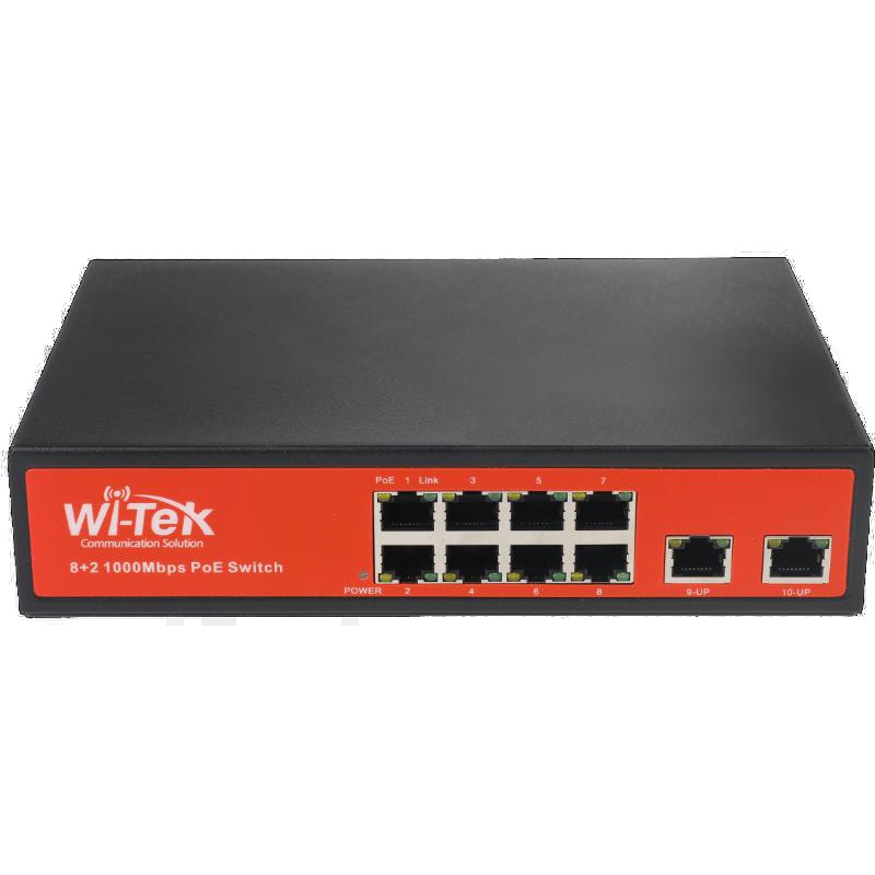 Jual Wi-Tek WI-PS308G 10-Port 48V Gigabit Ports PoE Switch with 8-Port ...