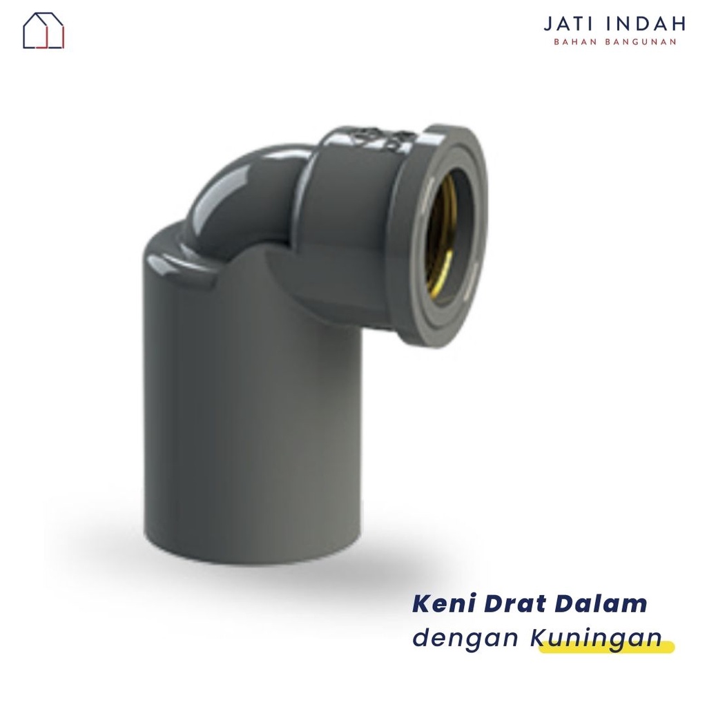 Jual Keni Drat Dalam Kuningan 1/2 dan 3/4 inch / Faucet Elbow with ...