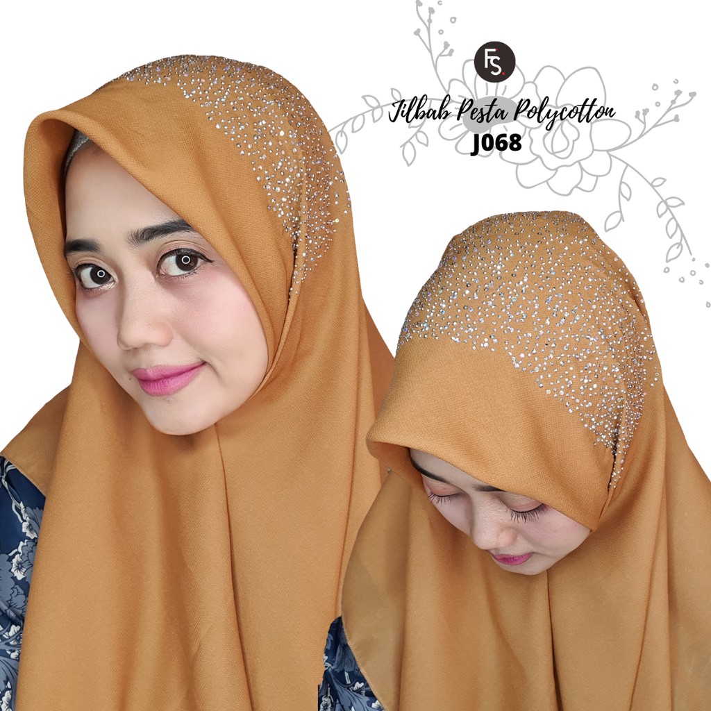 Jual Jilbab Pesta Polycotton J068 | Shopee Indonesia