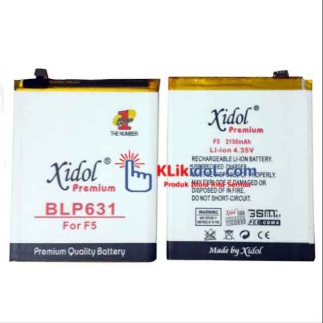 Jual BATERAI IDOL OPPO F5 F3 F5 PLUS BLP631 BATTERY BATTRE PREMIUM ...