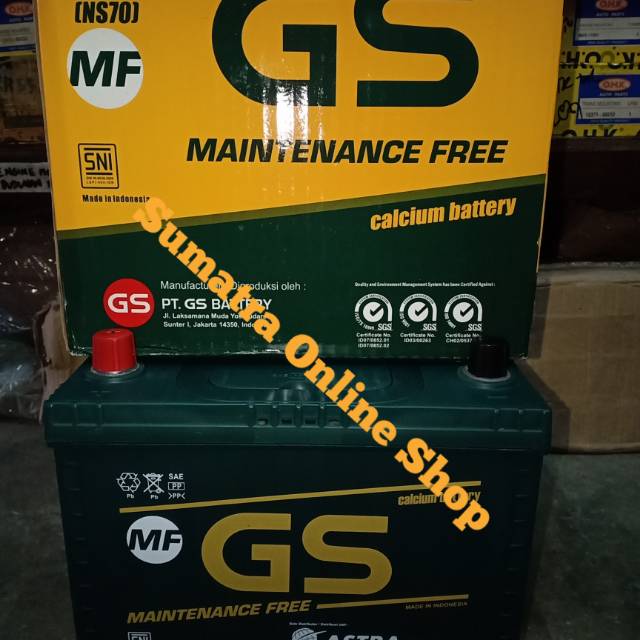 Jual Aki Baterai GS Astra MF 65D26R NS70 Maintenance Free | Shopee Indonesia