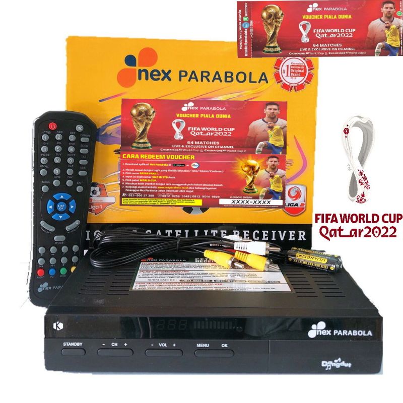 Jual RECEIVER PARABOLA PLUS VOUCER PIALA DUNIA 2022 NEX MOLA PUTIH ...