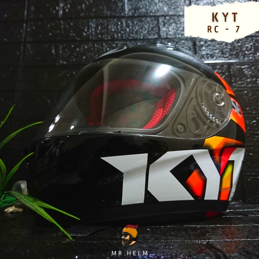 Jual HELM KYT RC7 / SEVEN FULLFACE BLACK ORANGE ( MR HELM ) | Shopee ...