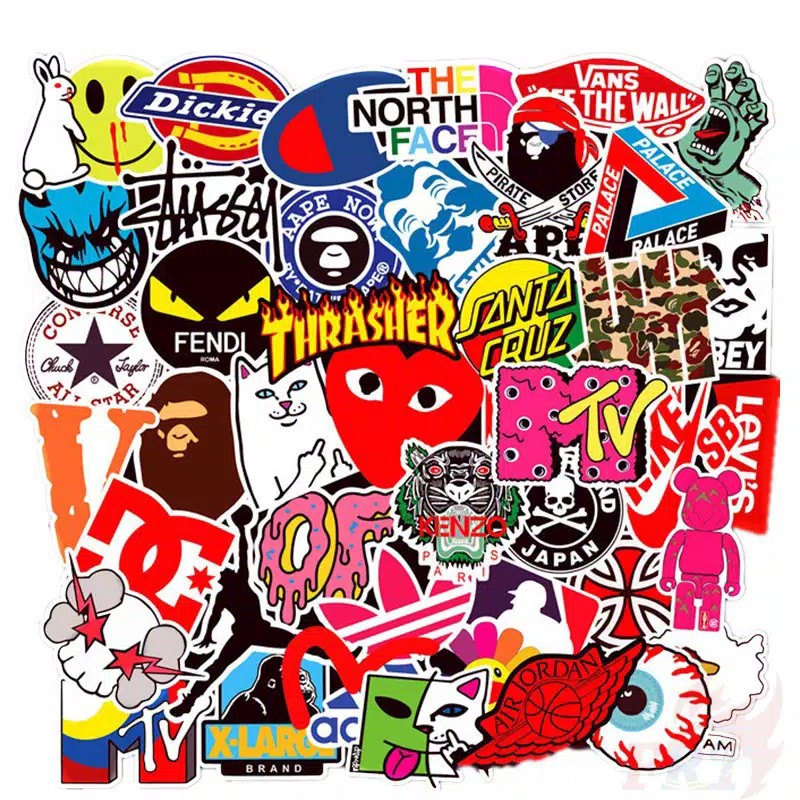 Jual 50 pcs STIKER LOGO hypebeast graffiti Sticker Vinyl Laptop ...