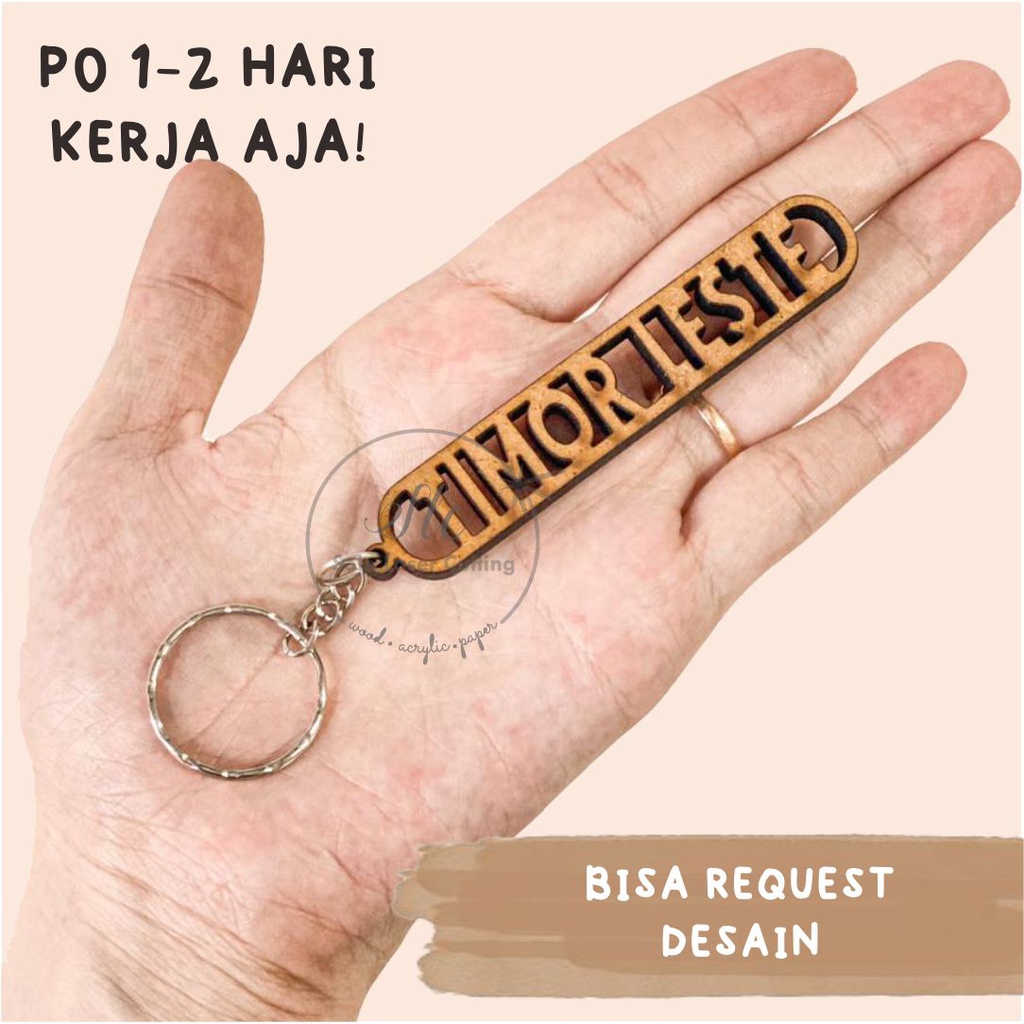 Jual GANCI NAMA KEYCHAIN CUSTOM TULISAN GANTUNGAN KUNCI KAYU CUSTOM ...