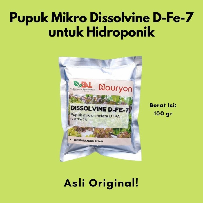 Jual Pupuk Mikro Dissolvine D-Fe-7 REPACK 100 gr untuk Tanaman ...