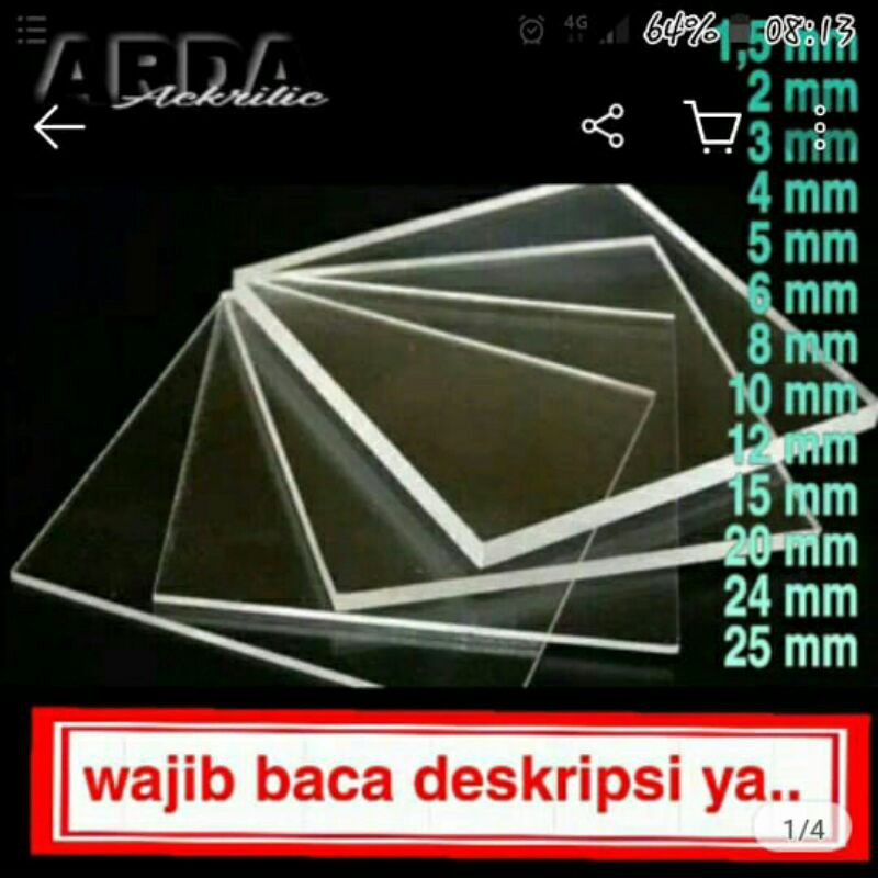 Jual Akrilik Acrylic 10 mm rp170 /Acrylic Bening /akrilik marga cipta ...
