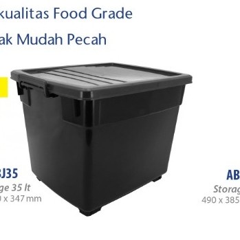 Jual Storage Container Box Plastik Premium Onyx 35L Kontainer Hitam ...