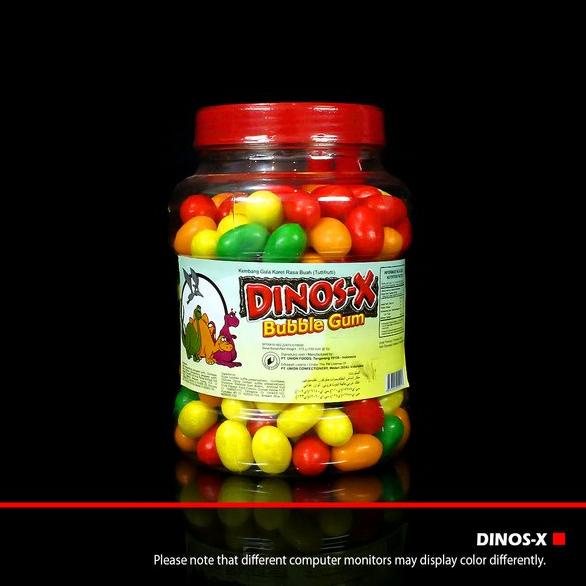 Jual Permen Karet Bulat Merk Dinos X Warna Warni Toples Isi 195 Butir ...