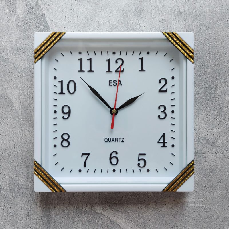 Jual jam dinding esa 150 pink/jam dinding kotak/jam dindung polos ...